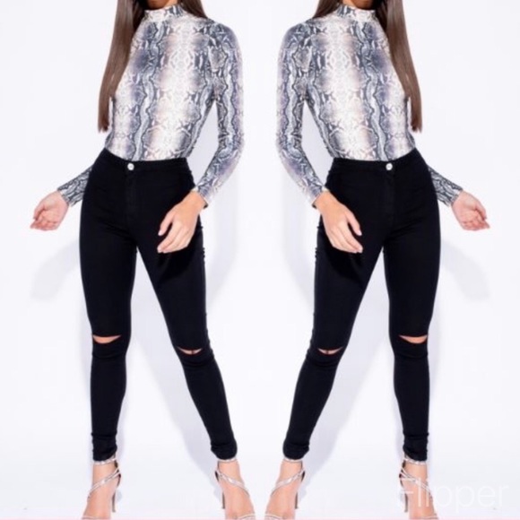 Tops | Snake Print Bodysuit | Poshmark